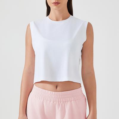 China Women's Sage Green Sleeveless Cropped Athletic Top 100% Polyester Jacquard Mesh Breathable for sale