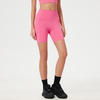 China High Waisted Yoga Shorts 86% Nylon 14% Spandex Tummy Control 5 Inseam for Women for sale