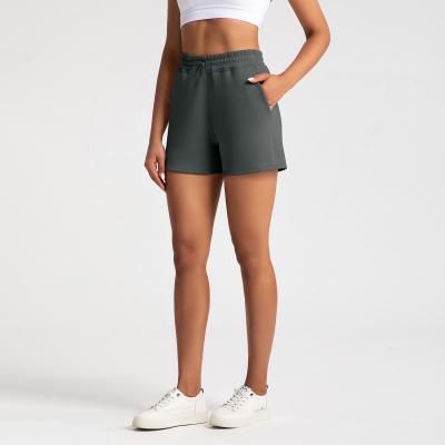 China Women's High Waisted Athletic Shorts with Drawstring 38% Modal 56% Polyester 6% Spandex for sale
