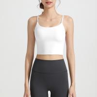 China Black Spaghetti Strap Yoga Sports Bra High Support Moisture Wicking 80% Nylon 20% Spandex for sale