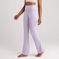 China Women's High Waisted Flare Yoga Pants Taupe 80% Nylon 20% Spandex Buttery Soft Full Length for sale