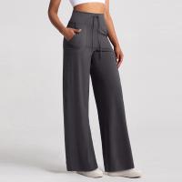 China High Waisted Wide Leg Scrub Pants for Women 80% Nylon 20% Spandex Stretch Multiple Pockets Medical Wear for sale