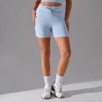 China High Waisted Drawstring Athletic Shorts for Women Soft Stretch Fabric 40 Rayon 52 Polyester 8 Spandex for sale