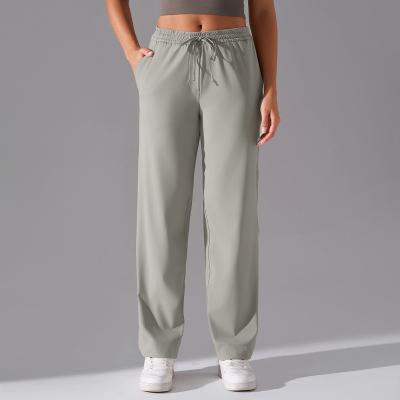 China High Stretch Women's Drawstring Waist Pants 70% Nylon 30% Spandex Loose Fit Breathable for Lounge Outdoor for sale