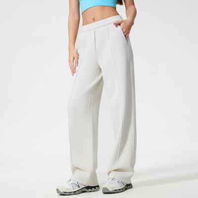China Women's Wide Leg Dress Leggings with Pockets Elastic Waistband Loose Fit 52% Polyester 8% Spandex for sale