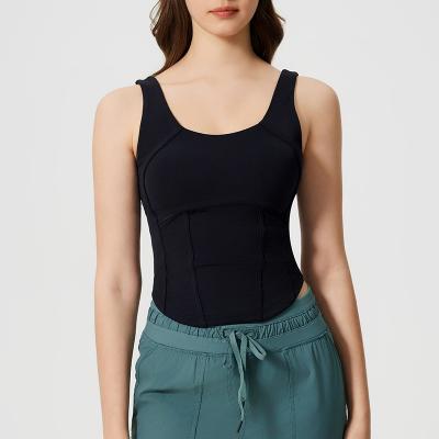 China Women's Compression Corset Tank Top 79% Nylon 21% Spandex High Elasticity Body Shaping for Yoga Slimming for sale