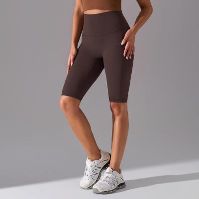 China Women Seamless Compression Biker Shorts 5 Inch Inseam Tummy Control High Waisted Nylon Spandex Yoga Shorts for sale
