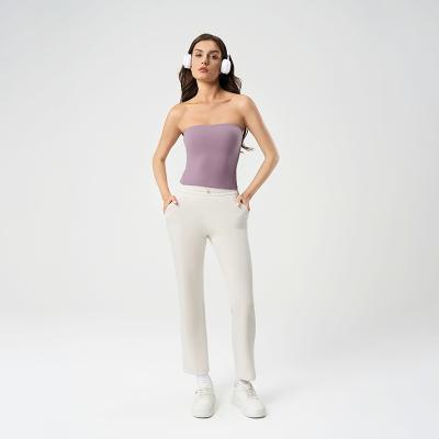 China Seamless Strapless Bandeau Top 77% Nylon 23% Spandex Slim Fit for Layering Casual Wear for sale