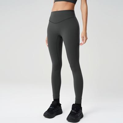 China High Waisted Charcoal Yoga Leggings 79% Nylon 21% Spandex 4 Way Stretch for Gym Running for sale