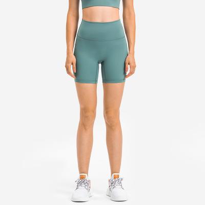 China High Waisted Teal Biker Shorts for Women 4 Inch Inseam 80 Nylon 20 Spandex Buttery Soft for sale