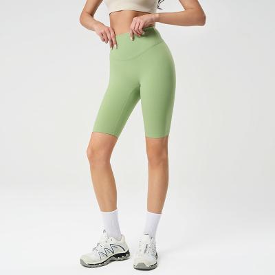 China 80% Nylon 20% Spandex High Waisted Biker Shorts Women Yoga Gym Workout Breathable Mid Thigh Length for sale