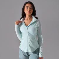 China Quick Dry Mesh Women Full Zip Running Jacket Breathable Light Mint Lightweight for sale