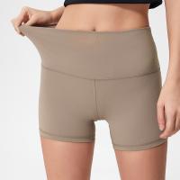 China High Waisted Seamless Workout Shorts 80 Nylon 20 Spandex 4 Way Stretch Buttery Soft Fabric for sale
