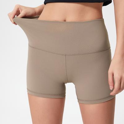 China High Waisted Seamless Workout Shorts 80 Nylon 20 Spandex 4 Way Stretch Buttery Soft Fabric for sale