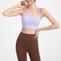 China Women's Seamless Nylon Yoga Crop Top Bra Medium Support Breathable 80% Nylon 20% Spandex for sale