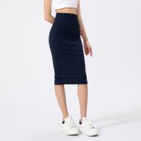 China High Waisted Midi Pencil Skirt 77% Nylon 23% Spandex Stretchy Slim Fit Elastic Waist Women Daily Outfits for sale