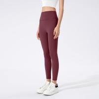 China High Waisted Mocha Brown Yoga Leggings 77% Nylon 23% Lycra Spandex 220g Squat Proof Tummy Control for sale