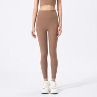 China High Waisted Mocha Brown Yoga Leggings 77% Nylon 23% Lycra Spandex 220g Squat Proof Tummy Control for sale