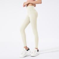 China High Waisted Mocha Brown Yoga Leggings 77% Nylon 23% Lycra Spandex 220g Squat Proof Tummy Control for sale