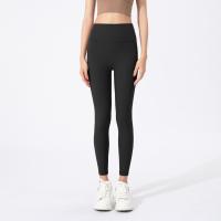 China High Waisted Mocha Brown Yoga Leggings 77% Nylon 23% Lycra Spandex 220g Squat Proof Tummy Control for sale