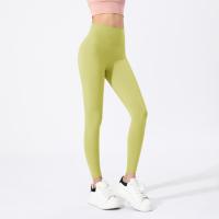 China High Waisted Mocha Brown Yoga Leggings 77% Nylon 23% Lycra Spandex 220g Squat Proof Tummy Control for sale