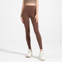 China High Waisted Nude Feel Yoga Leggings for Women 80% Nylon 20% Spandex Mocha Brown for sale