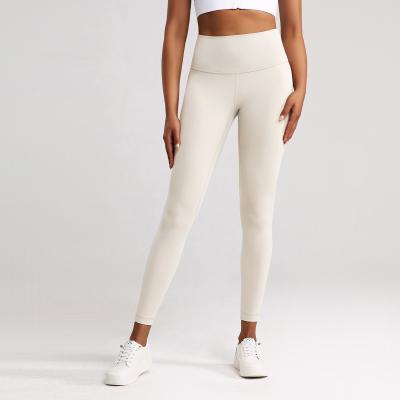 China High Waisted Nude Yoga Leggings 80% Nylon 20% Lycra 4 Way Stretch Buttery Soft for Running Gym for sale