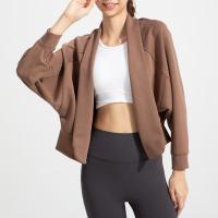 China Oversized Batwing Sleeve Open Front Cropped Cardigan for Women Soft Stretchy Modal Blend 260g Mocha Brown for sale