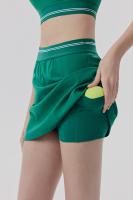 China Mint Green 2-in-1 Tennis Skort with Inner Shorts Side Pocket Lightweight Quick Dry Athletic Skirt Sizes S M L XL 180g for sale