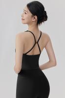 China Crisscross Back Sports Bra Tank Top Buttery Soft High Stretch Fabric Black Padded Sizes S M L XL for Yoga Running for sale