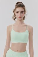 China Mint Green Nylon Spaghetti Strap Sports Bra for Women Low-Impact Yoga S/M/L/XL for sale