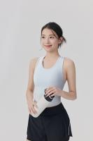 China Light Blue Racerback Sports Bra 80% Nylon 20% Spandex Breathable Workout Support S M L XL for sale