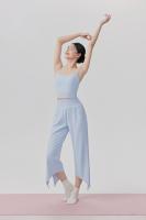 China Women's Light Blue Modal Yoga Camisole and Asymmetrical Wide-Leg Pants Set Sizes S-4XL for sale