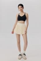 China Cream Double Strap V-Neck Sports Bra for Yoga Fitness 78% Nylon 22% Spandex S M L XL for sale