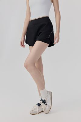 China Women's 2-in-1 High Waisted Running Shorts Quick Dry Athletic Shorts with Reflective Accents S M L XL for sale