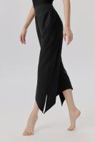 China Black High Waist Wide Leg Cropped Yoga Pants 78% Nylon 22% Spandex Asymmetrical Hem for Workout Casual Wear for sale