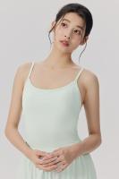 China Cream Camisole Tank Top 88.7% Polyester 11.3% Spandex Soft Breathable Fabric for Casual Loungewear for sale