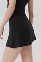 China Black Flared Mini Skirt with Built-in Shorts Soft Stretchy Fabric Sizes S M L XL for sale