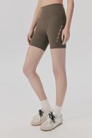 China High Waisted Olive Green Biker Shorts 78% Nylon 22% Spandex for Yoga Workout for sale