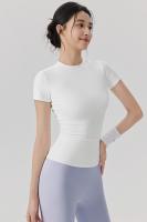 China Women's Slim Fit Short Sleeve Workout T Shirt 75% Nylon 25% Spandex Quick Dry Athletic Top 225g for sale