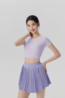 China Women's High Waist Pleated Tennis Skirt Set Quick Dry Nylon Spandex Athletic Crop Top and Skirt for Golf Workout for sale