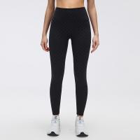 China High Waisted Black Polka Dot Leggings Buttery Soft Stretchy Yoga Pants 75 Nylon 25 Spandex for sale
