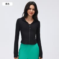 China Pink Hooded Workout Jacket Slim Fit Full Zip Lightweight Nylon Spandex Yoga Top for Women for sale