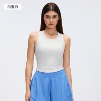 China Women's White Form Fitting Workout Tank Top 75% Nylon 25% Spandex Sizes 4-12 for sale