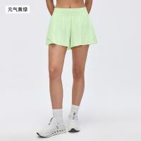 China Women's Light Purple High Waisted Running Shorts with Built-in Liner 88% Polyester 12% Spandex for sale