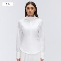 China Women's White Lightweight Sun Protection Hooded Jacket 95% Polyester 5% Spandex for Running Outdoor Activities for sale