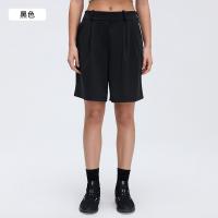 China Women's High Waisted Pleated Bermuda Shorts 70% Nylon 30% Spandex Taupe Work Casual for sale
