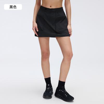 China Women's Black High Waisted Utility Mini Skirt with Built-In Shorts 95% Nylon 83g for sale