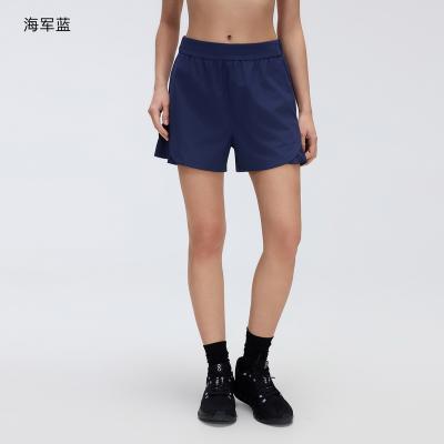 China Navy Blue Pleated Athletic Shorts with Built-In Liner 88% Polyester 12% Spandex for Tennis Sports for sale