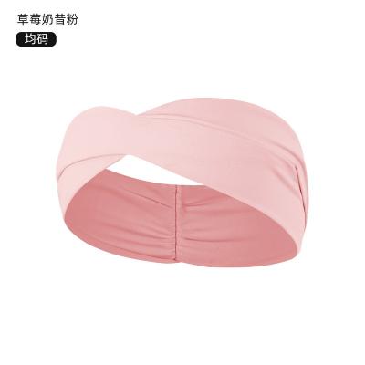 China Strawberry Milkshake Pink Twist Front Sports Headband Moisture Wicking One Size 30g Nylon Spandex for sale